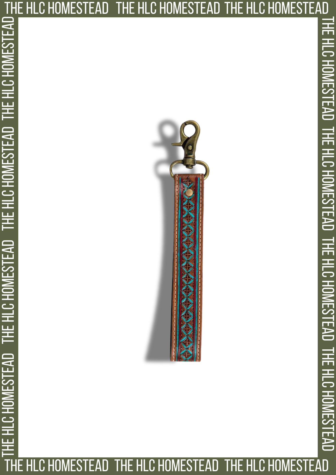Southwestern Style Leather Keychain with Turquoise Inlay – The HLC ...